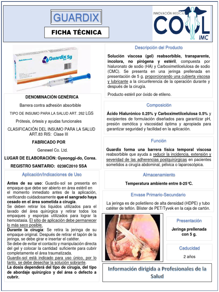 Ficha Técnica Guardix 2022 Licit | PDF | Cirugía | Viscosidad