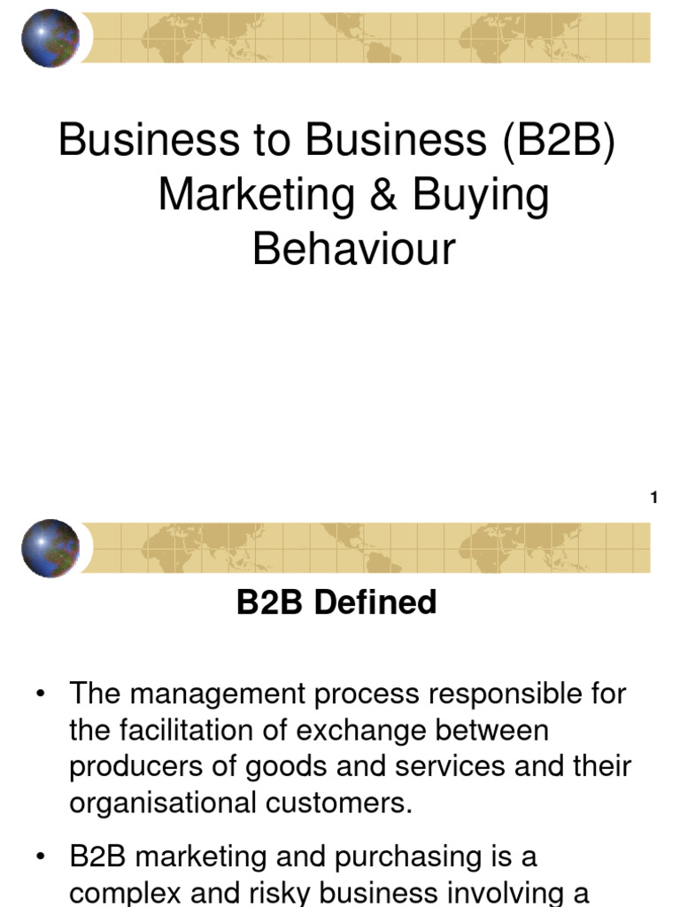 B2B Marketing & Buying Behavior | PDF | Marketing | Market (Economics)