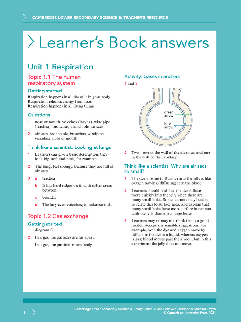 Lower Secondary Science 8 Learner Book Answers | PDF