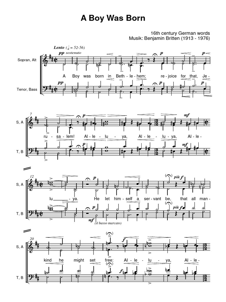 A Boy Was Born - B. Britten | PDF