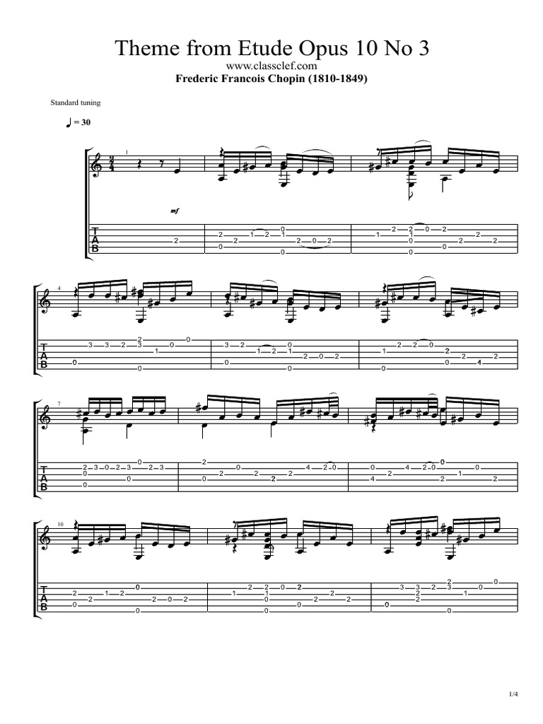 Opus 10 No 3 by Frederic Chopin | PDF | Musical Compositions