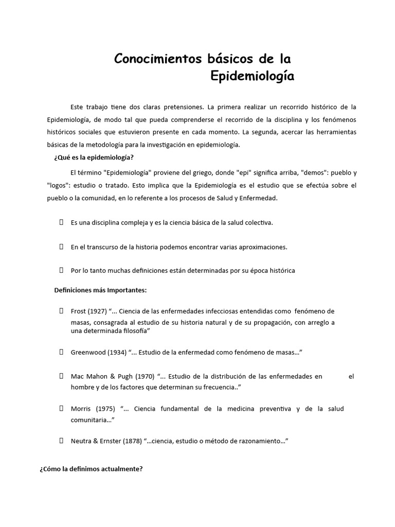 Conceptos Basicos de Epidemiologia | PDF | Epidemiología | Patógeno