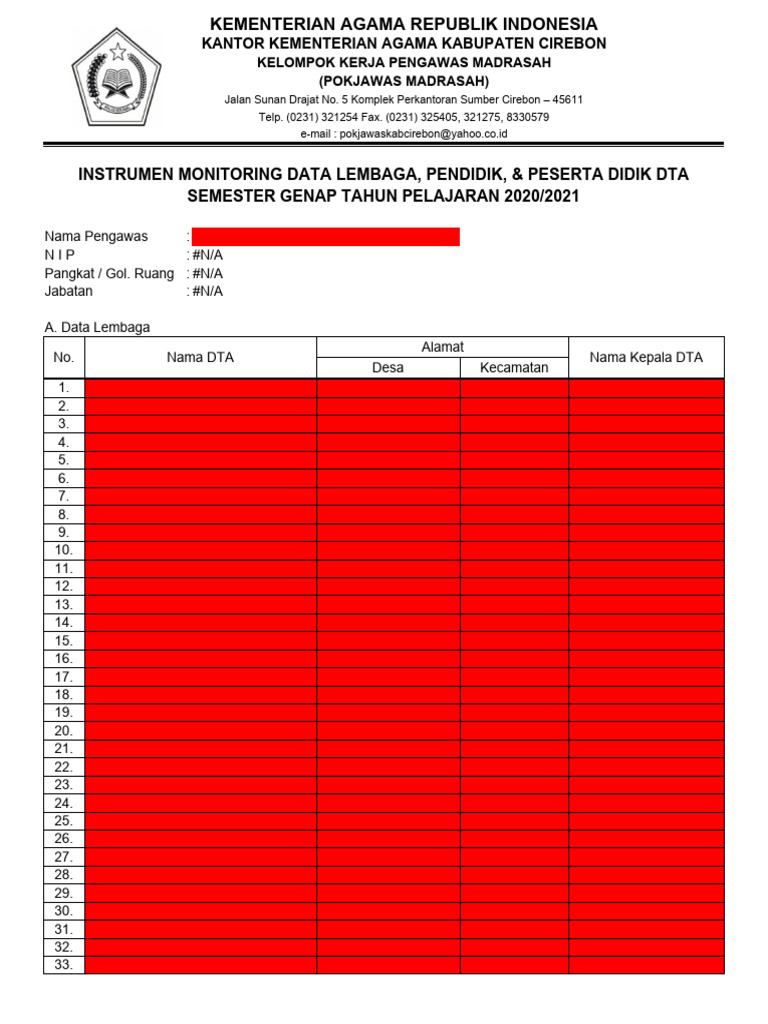 Ins. Data Lembaga DTA | PDF | Indonesia