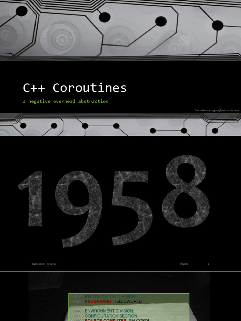 C Coroutines Gor Nishanov Cppcon 2015 Pdf C Object Oriented Programming 