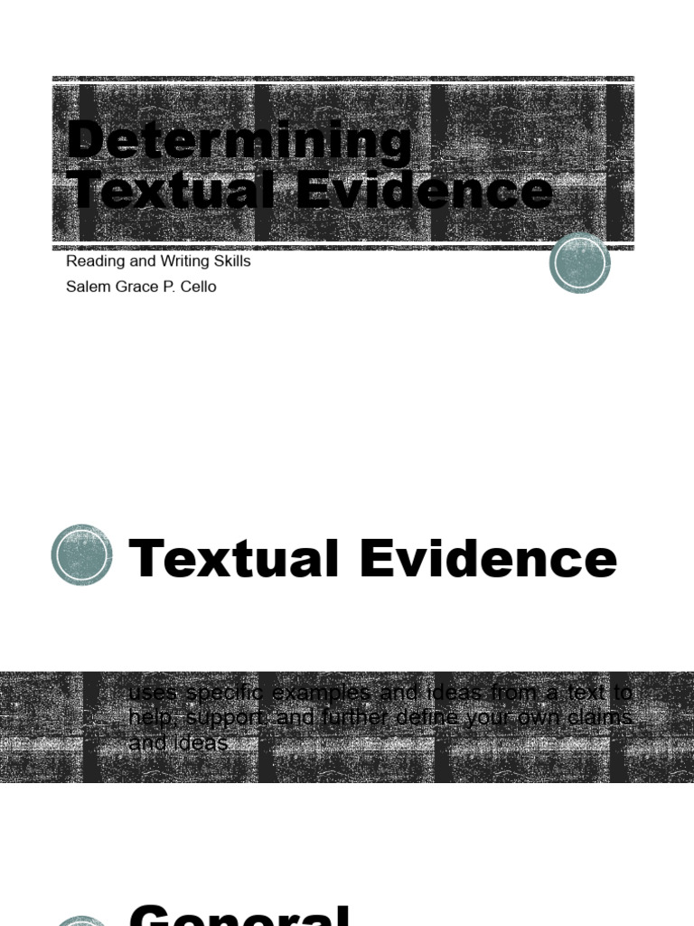 Determining Textual Evidence | PDF | Foreign Language Studies