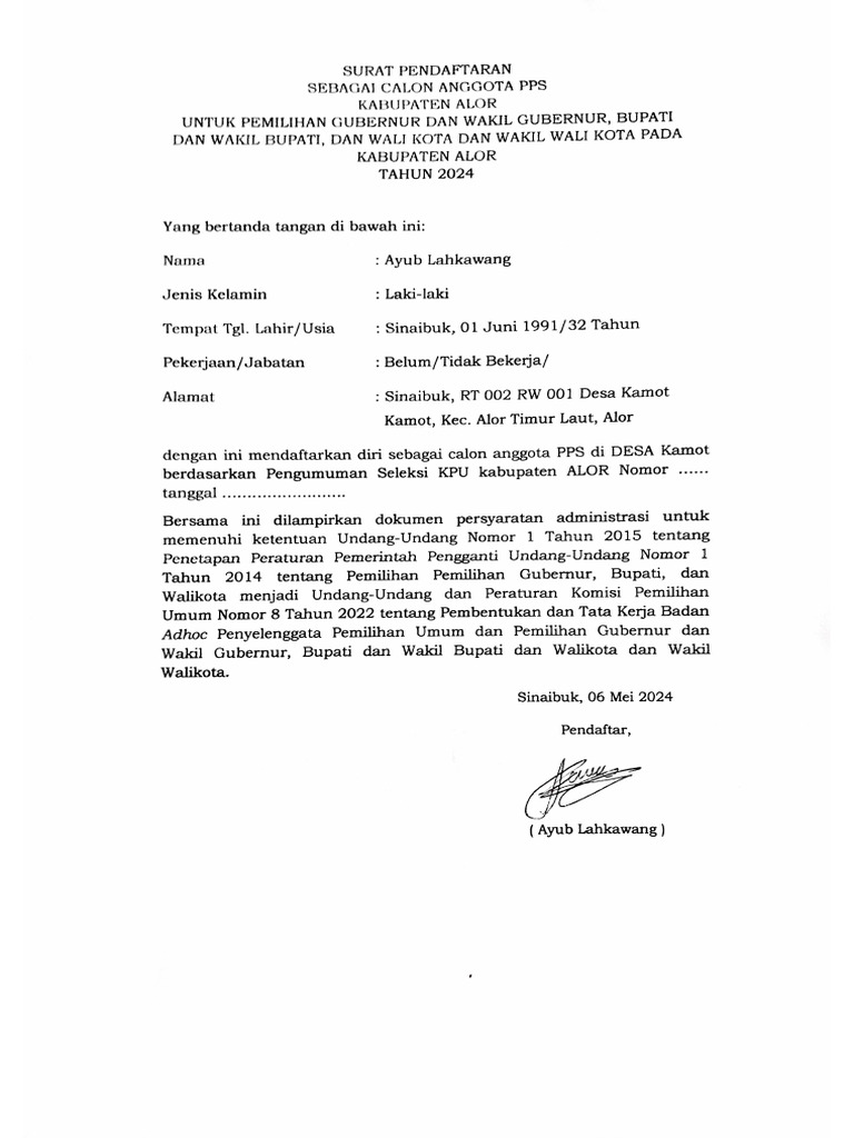 Surat Pendaftaran6 | PDF