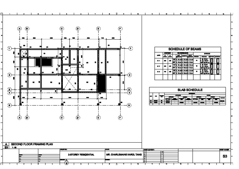 2023 0620 Ching Tang House Sheet s3 Second Floor Framing Plan Layout1 | PDF
