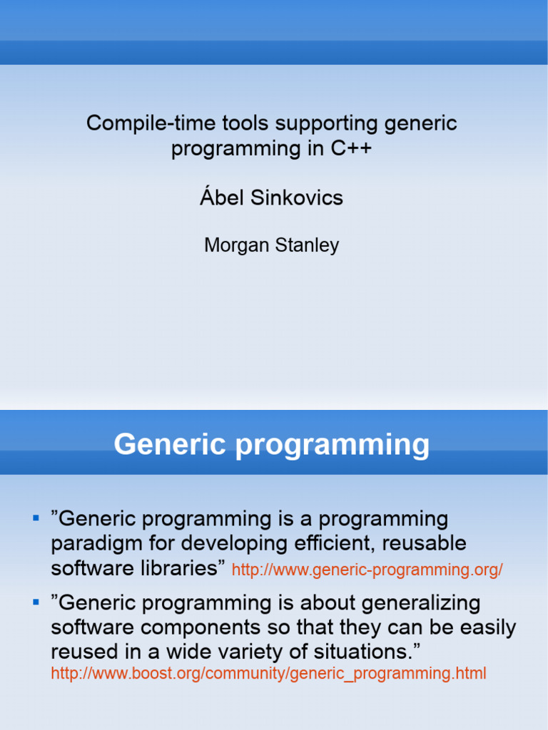 Compile-Time Tools For Generic Programming in C++ - Abel Sinkovics - CppCon 2015 | PDF | C++ ...