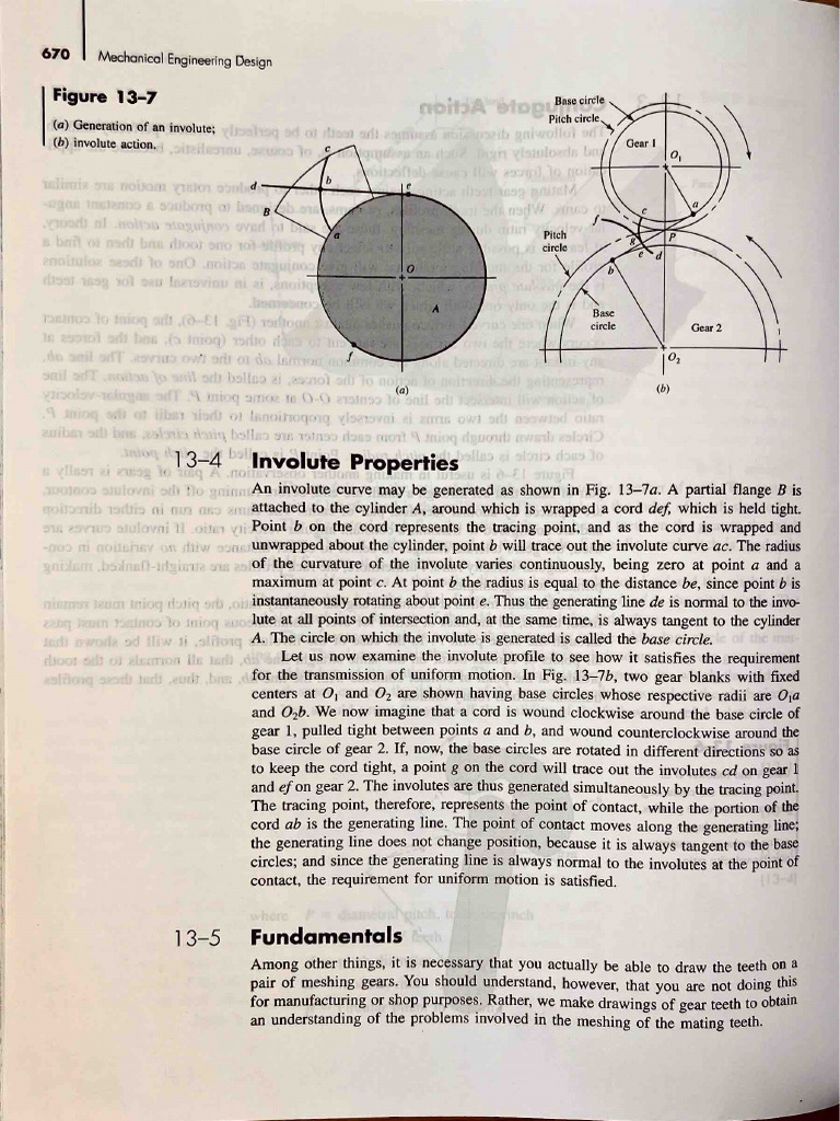 Involute Gear Transmission Characteristics | PDF | Gear | Circle