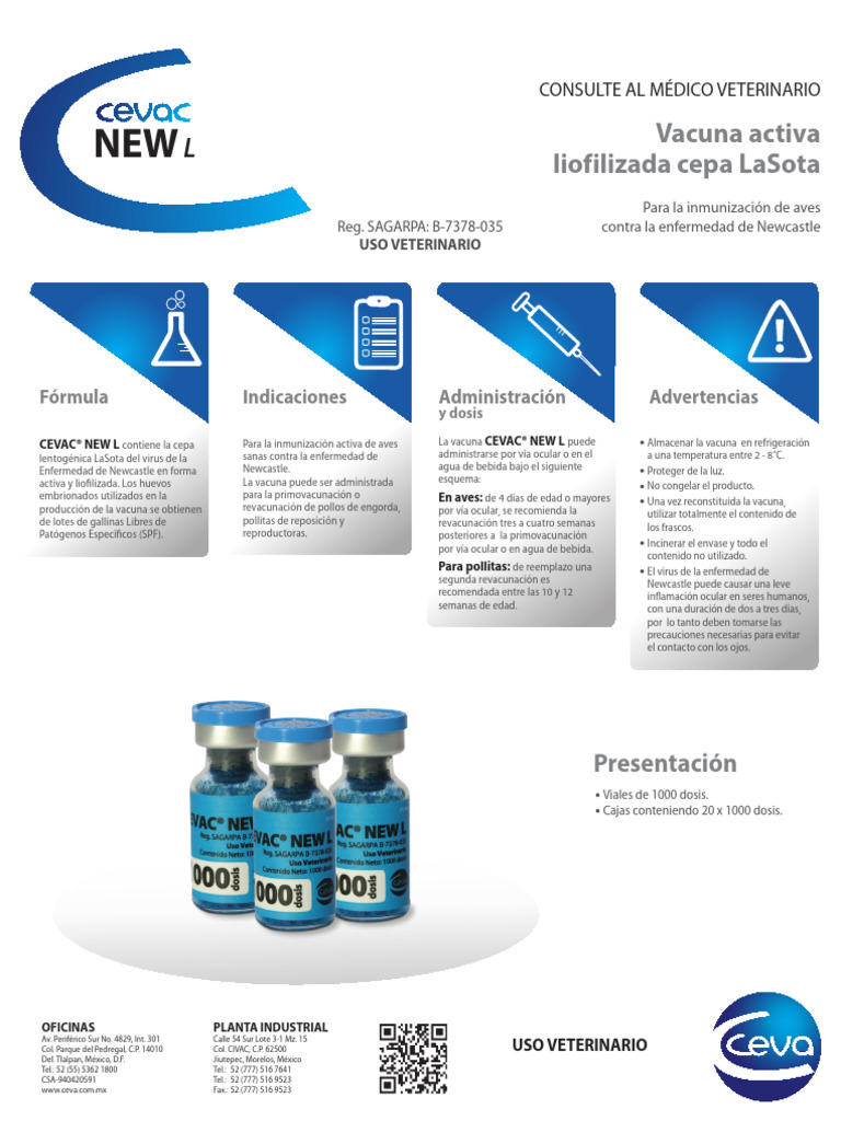 Ficha Técnica CEVAC New L | PDF | Vacunas | Medicina