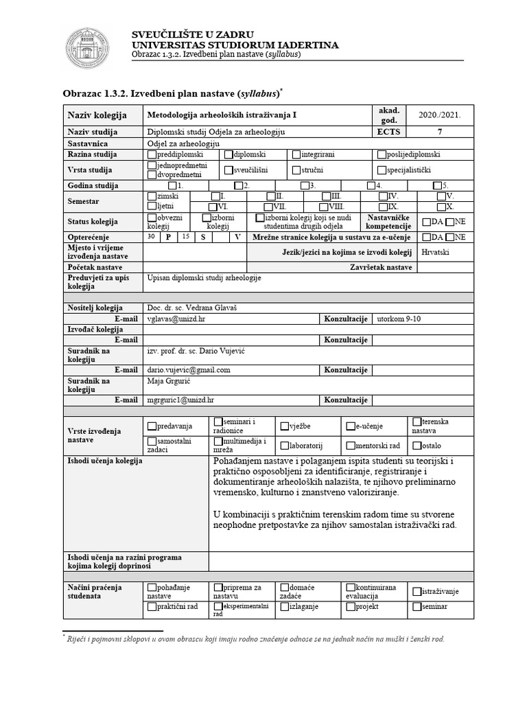 Glavas - Metodologija 2020-2021 - 1 | PDF
