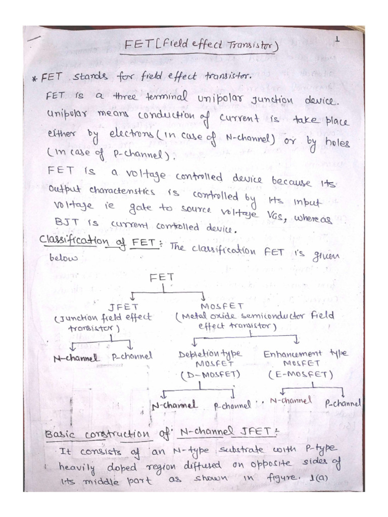 ED Elex Unit 2 FET Complete Notes | PDF