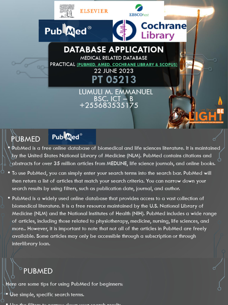 3.database Application 3, Cochrane, Scopus Etc | PDF | Pub Med | Systematic Review