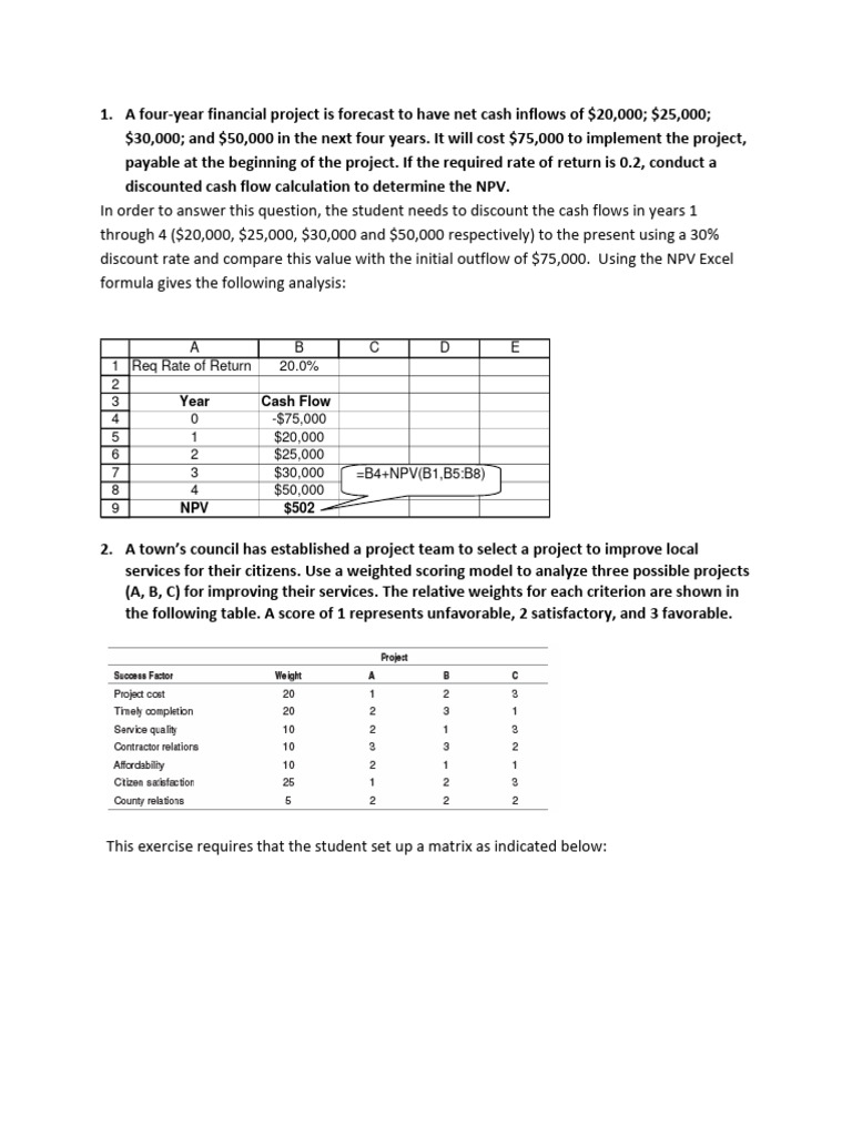 10 - Exercises - Week 1 - W Answers | PDF | Net Present Value | Discounted Cash Flow