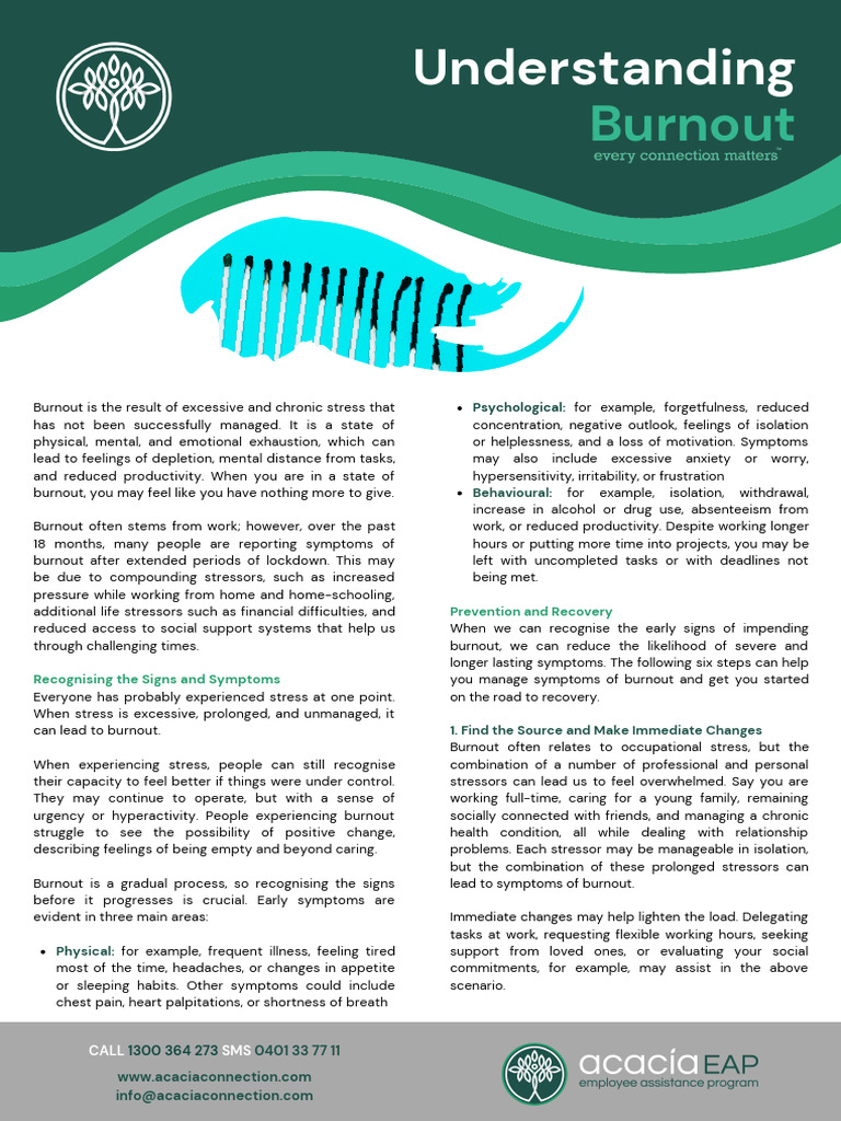 Understanding Burnout Tip Sheet | PDF | Occupational Burnout | Stress ...