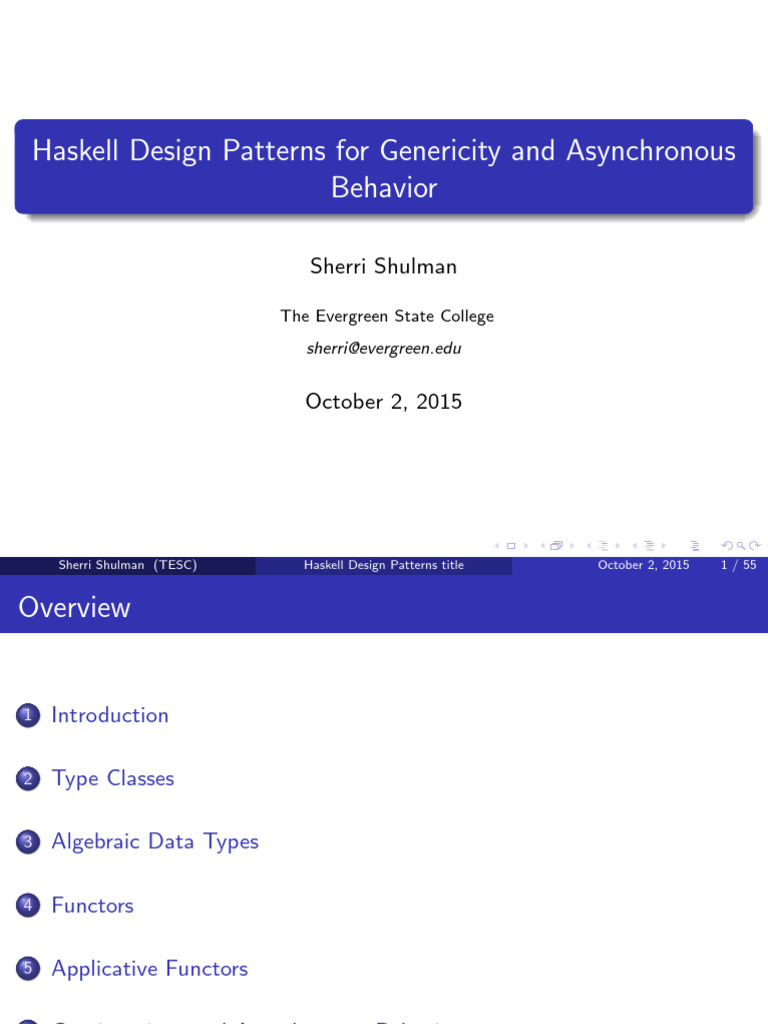 Haskell Design Pattern Sherri Shulman Cppcon 2015 Pdf C Class Computer Programming 