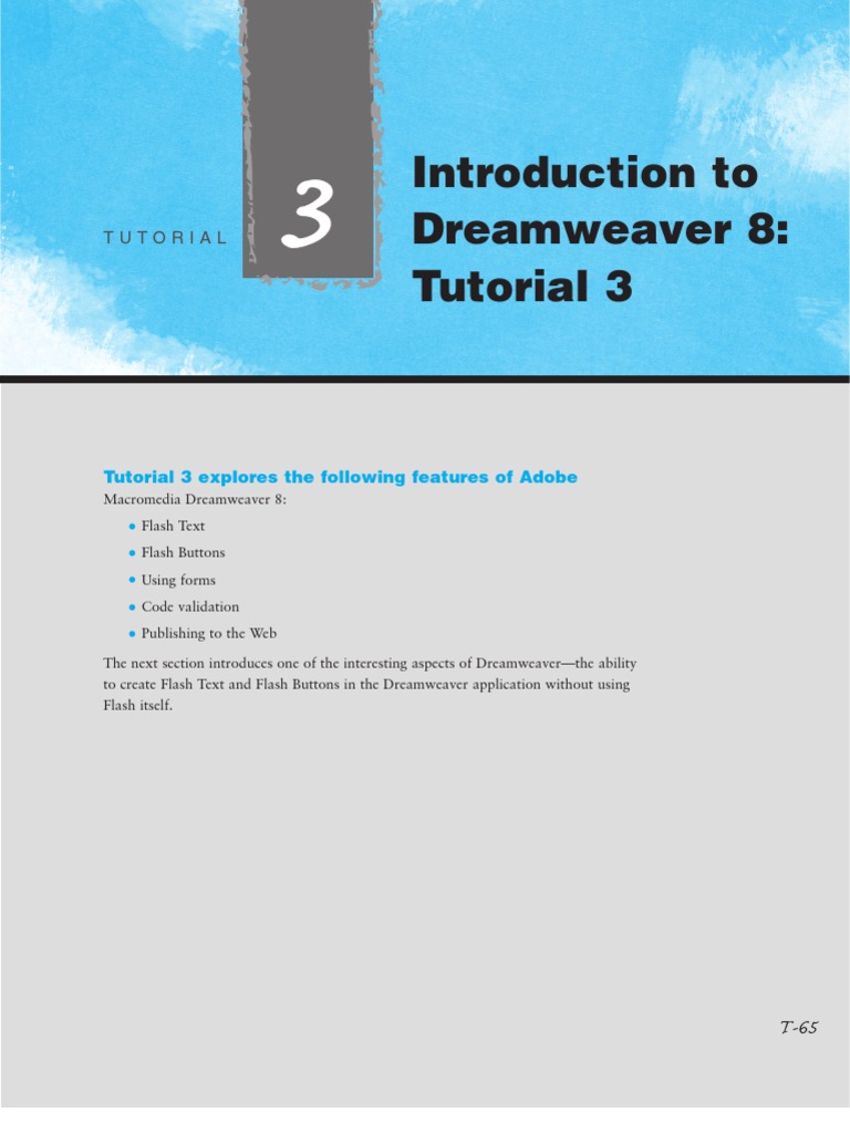 Dreamweaver 8: Flash Text & Forms Tutorial | PDF | Computers