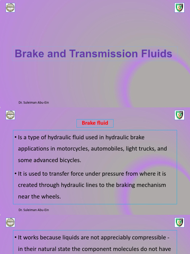 5 - Brake and Transmission Fluids | PDF | Vehicle Technology ...