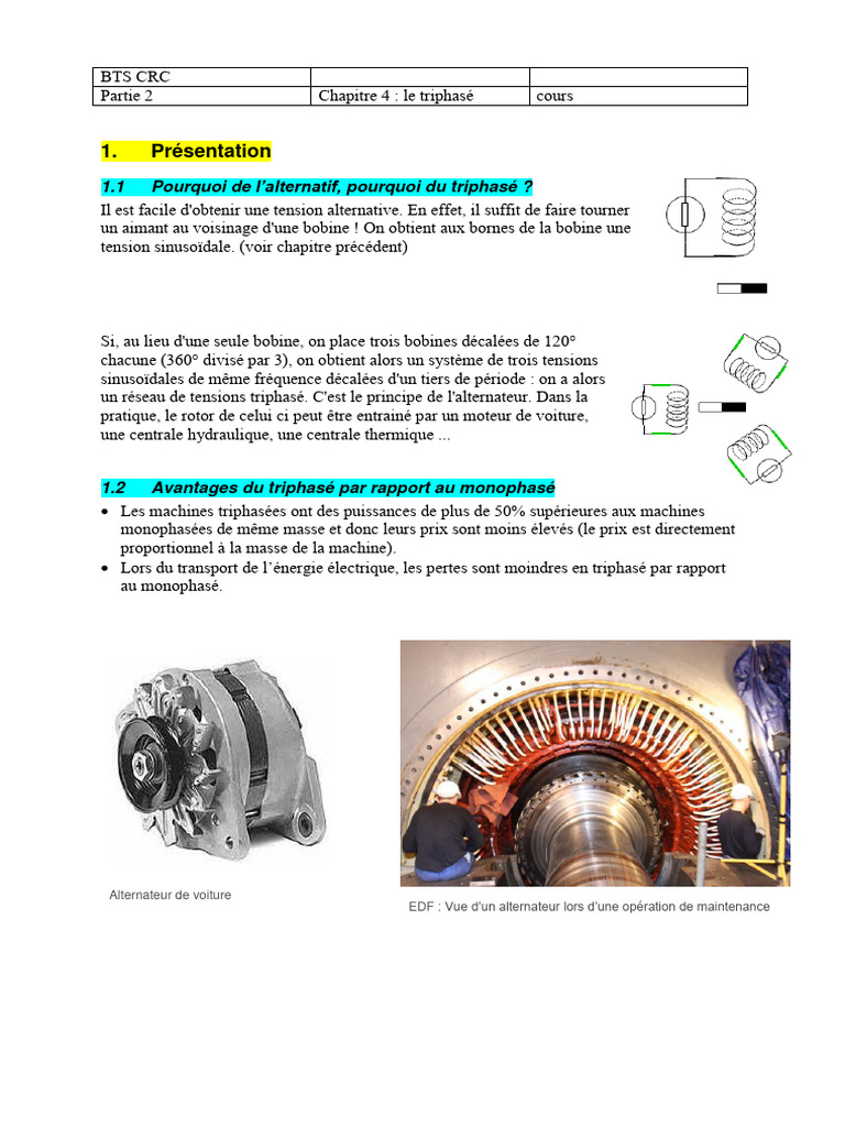 Comprendre le courant alternatif triphasé | PDF | Courant alternatif ...