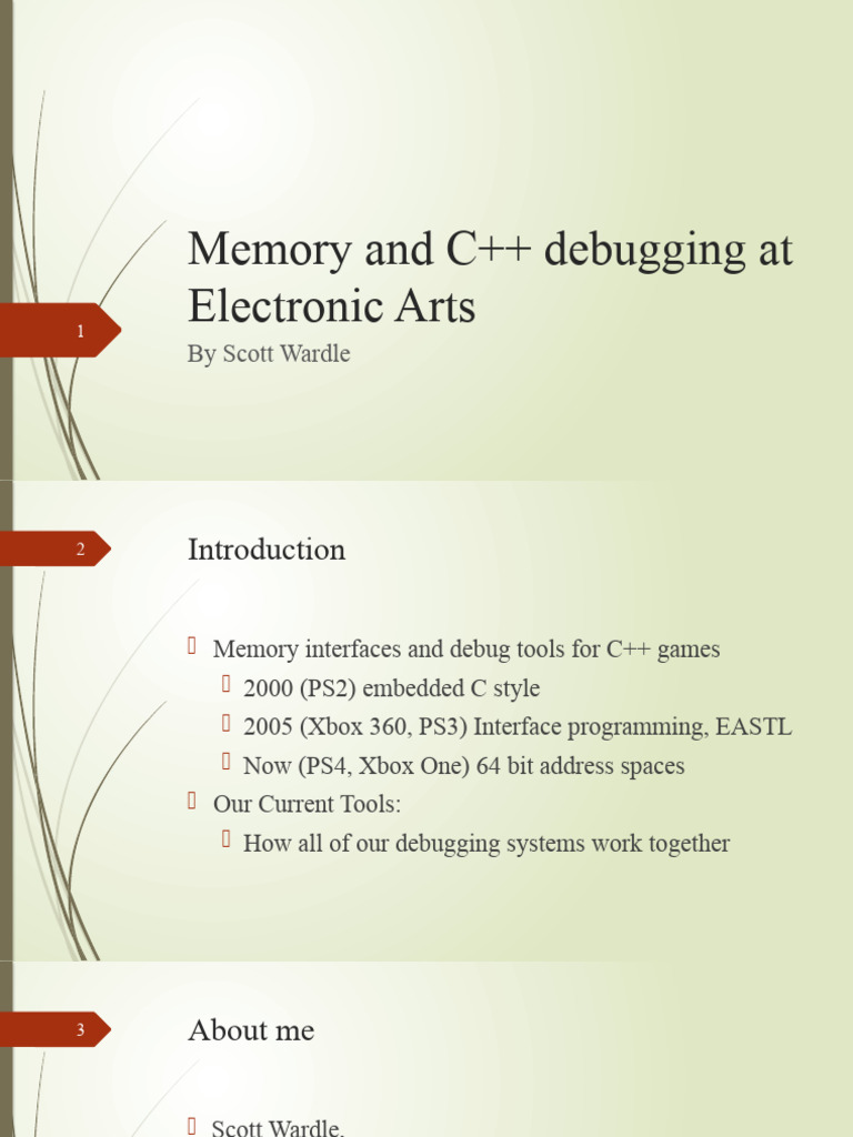 Memory and C++ Debugging at EA - Scott Wardle - CppCon 2015 | PDF | C++ ...