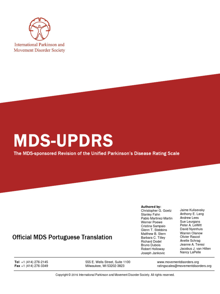 MDS-UPDRS Portuguese Official Translation FINAL | PDF | Ansiedade | Mal ...