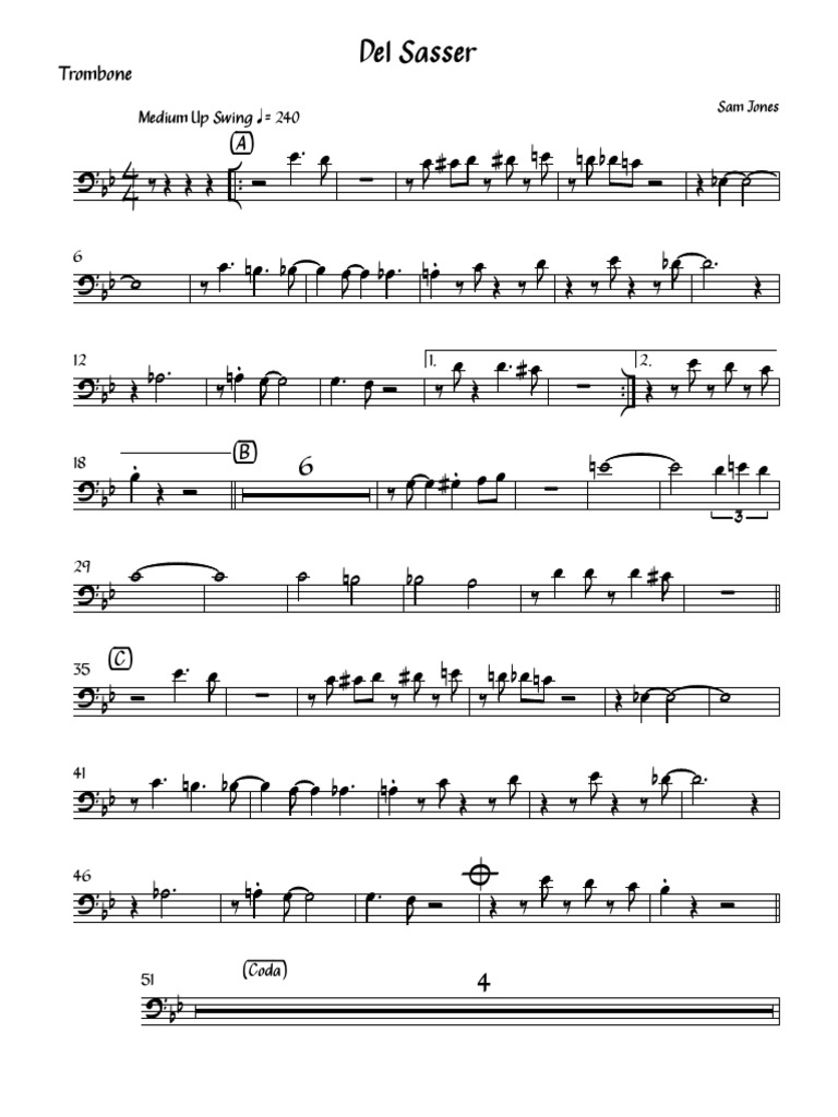 Del Sasser Quintet - Trombone | PDF