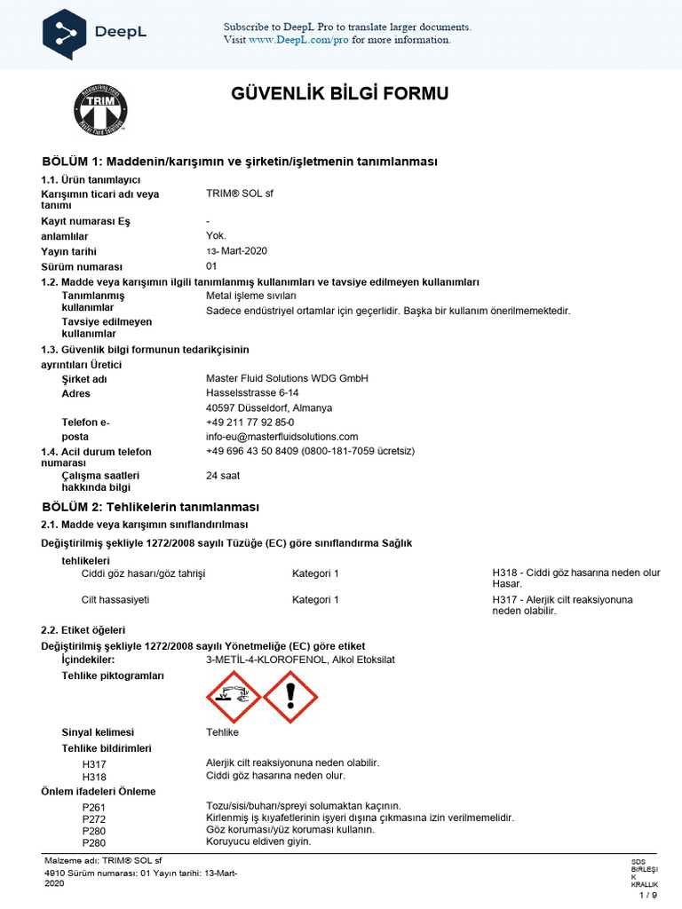 Coolant TRIM SOLSF-en - TR | PDF