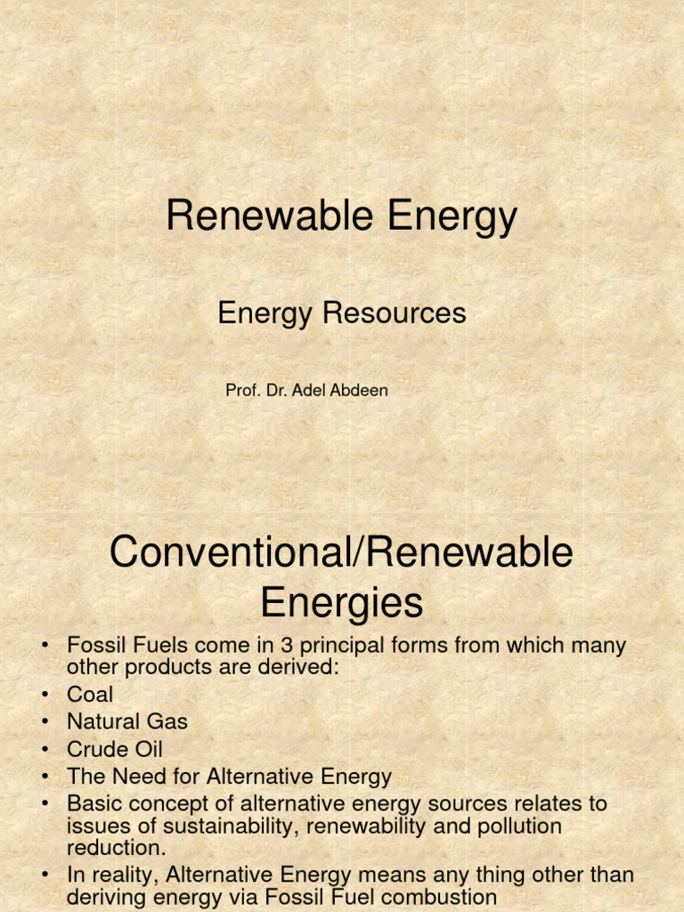 1-Renewable Energy Sources | PDF | Renewable Energy | Energy Development