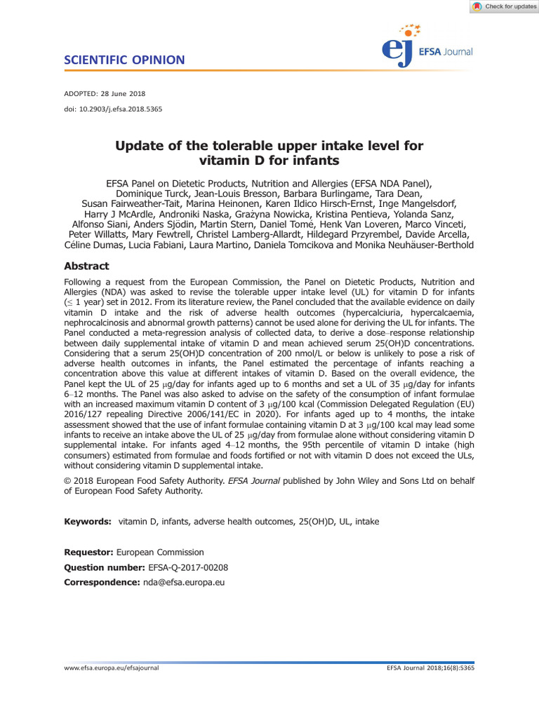 EFSA Journal - 2018 - Update of The Tolerable Upper Intake Level For ...