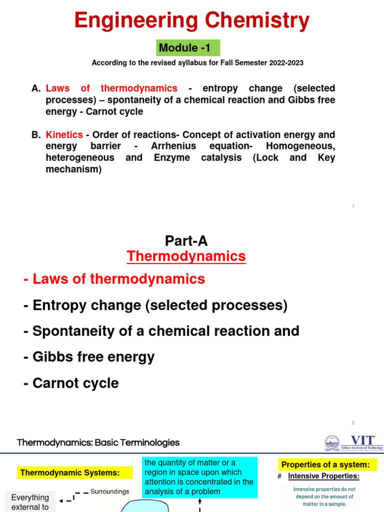 4-Entropy Change (Selected Processes) - Spontaneity of A Chemical ...