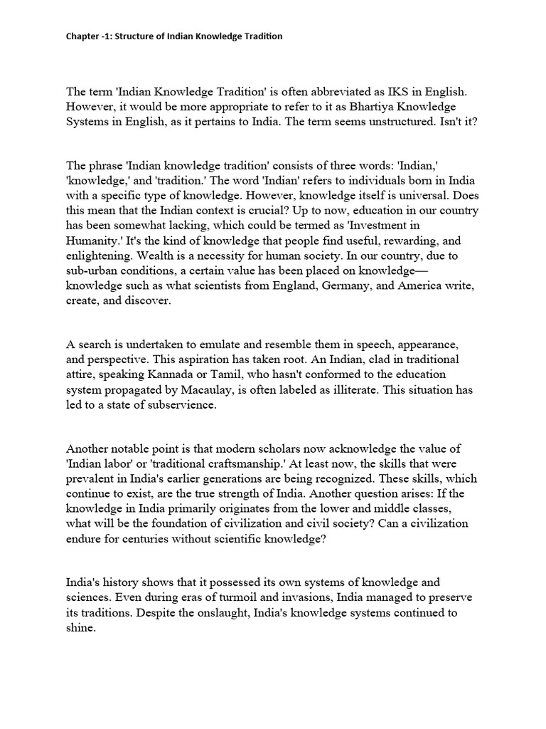 IKS Init1 Chapter 1I (Intro) | PDF | Knowledge | Science