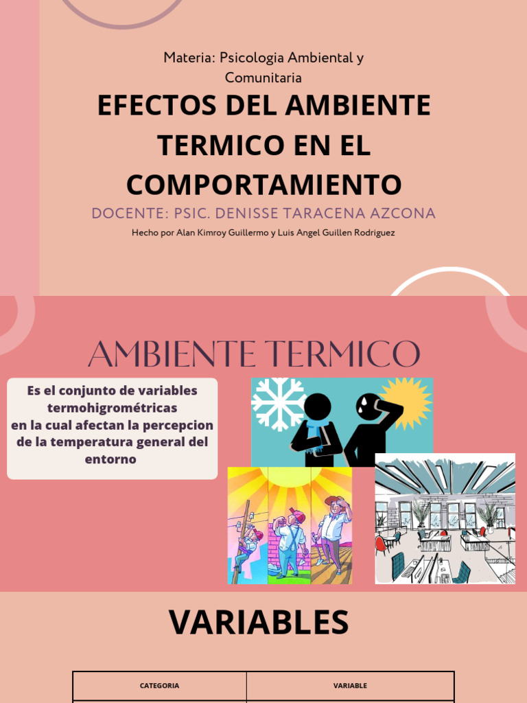 Ambiente Termico | PDF | Salud y bienestar | Ciencia y matemáticas