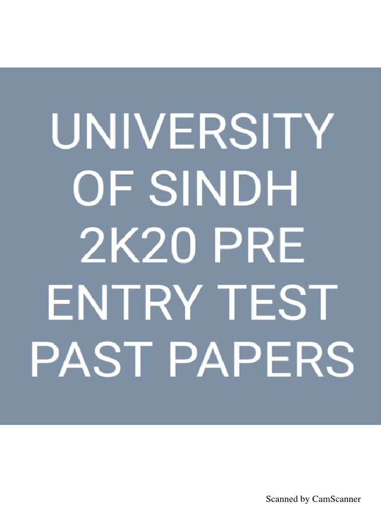 UOS Pre Entry Test Past Papers 2K20 Batc | PDF