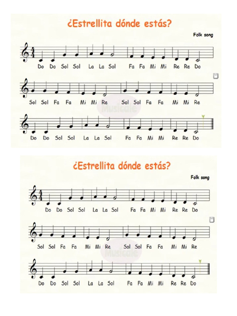 Pentagrama Estrellita Donde Estas | PDF