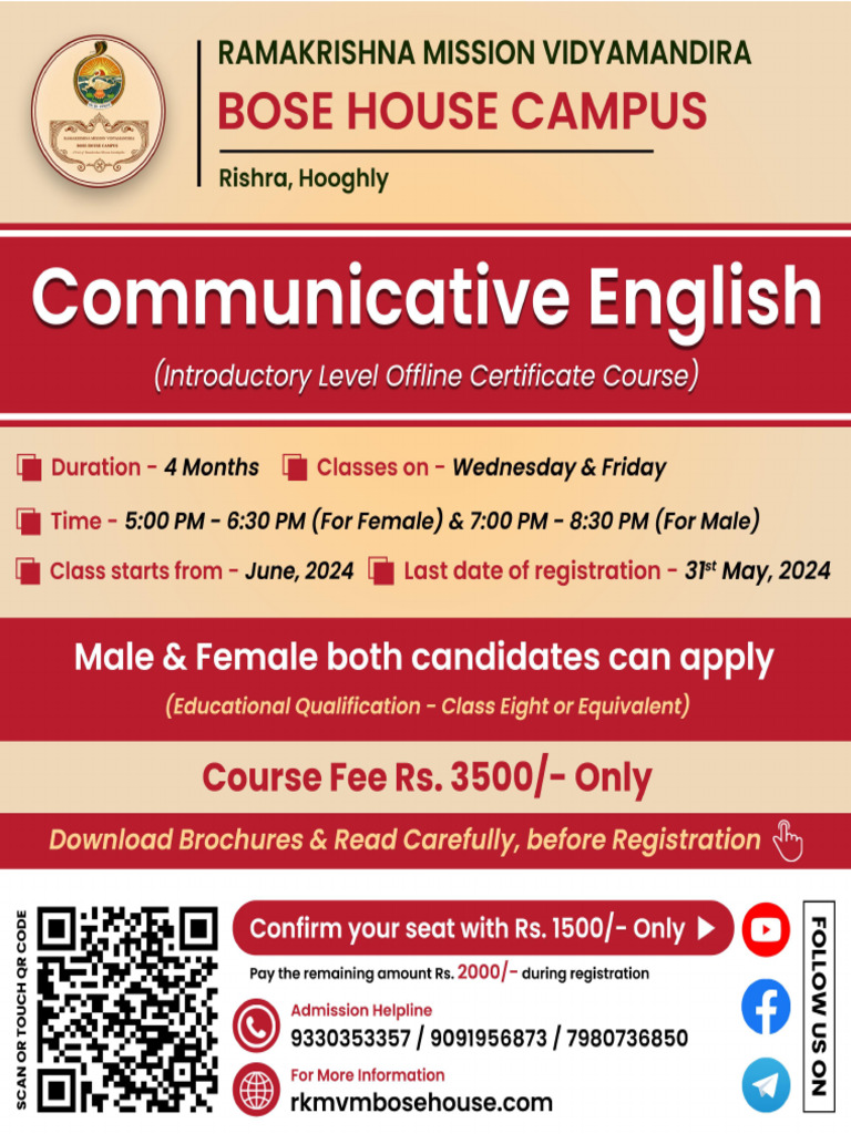 Communicative English Flyer | PDF
