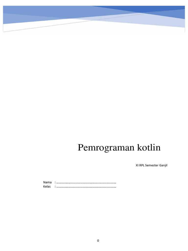 Modul Pemrograman Kotlin Kelas XI Semester Ganjil 2024-2025 A4 | PDF
