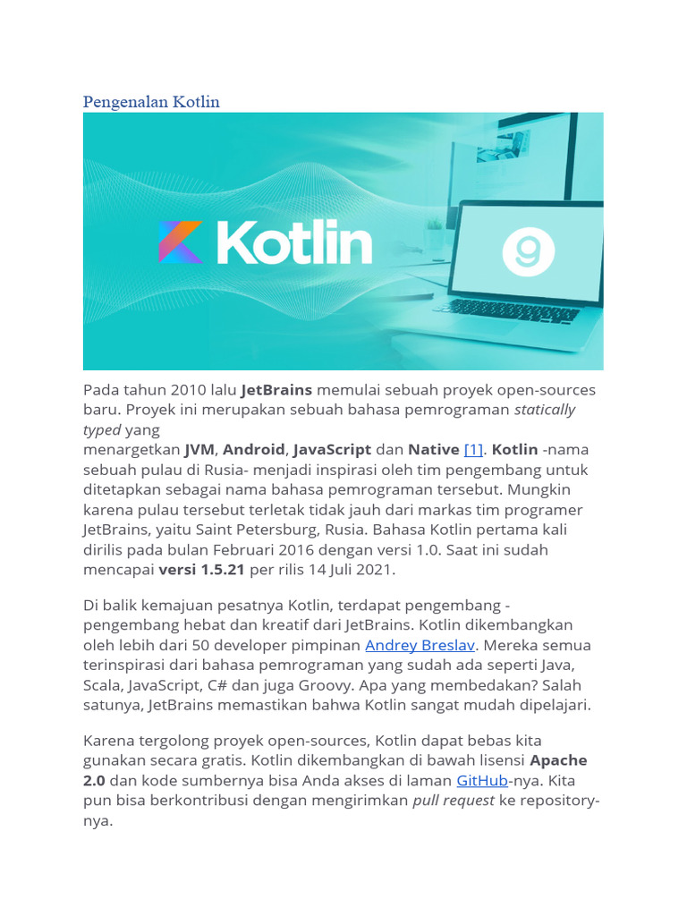 Pengenalan Kotlin | PDF
