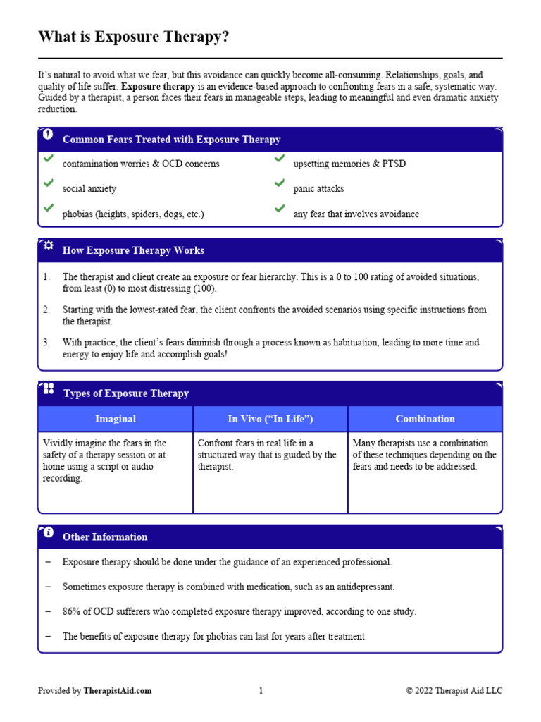 Exposure Therapy Guide & Examples | PDF | Psychotherapy | Phobia