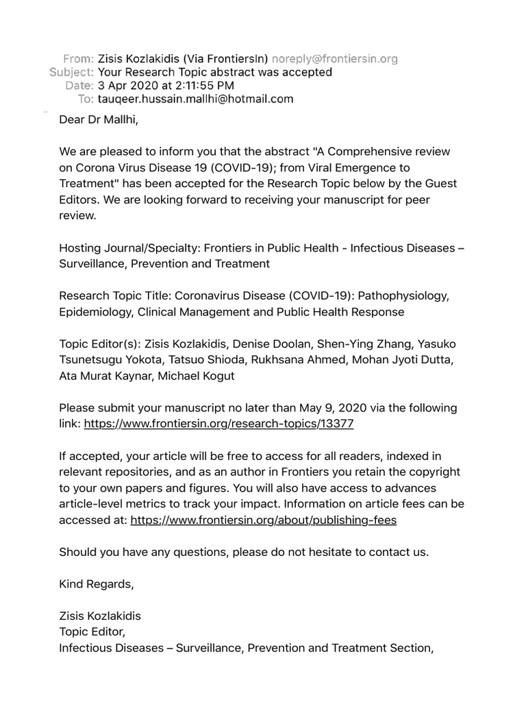 Your Research Topic Abstract Was Accepted | PDF | Health Sciences ...