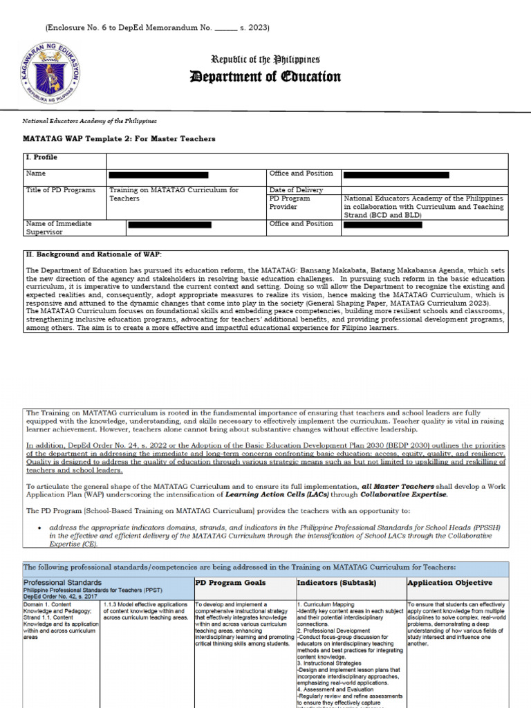 Final - MATATAG WAP Template 2 - For Master Teachers - SessionNo15 ...