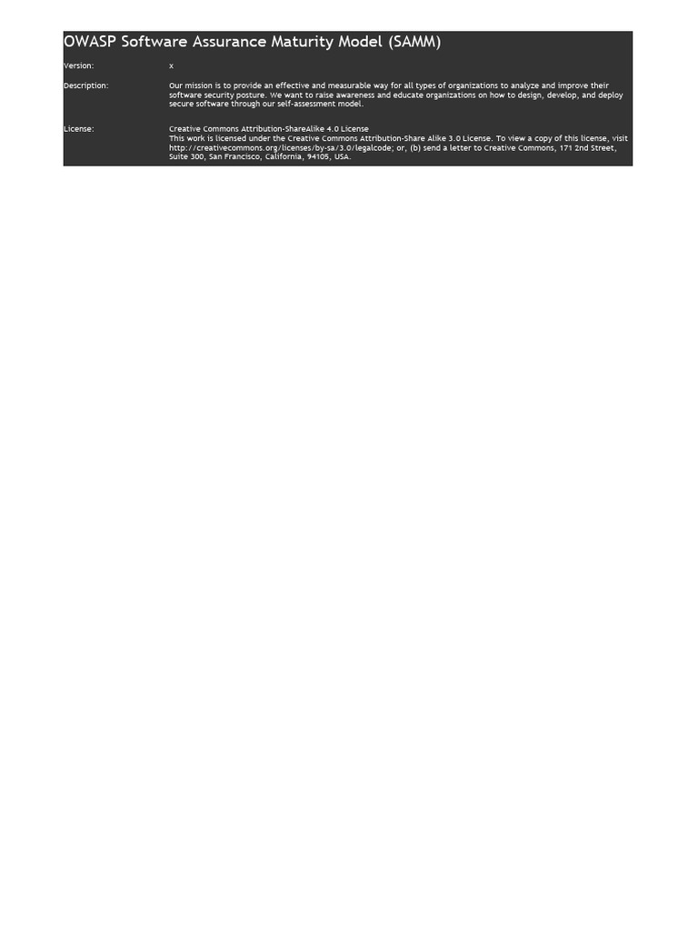 SAMM Assessment Toolbox | PDF | Software Testing | Computer Security