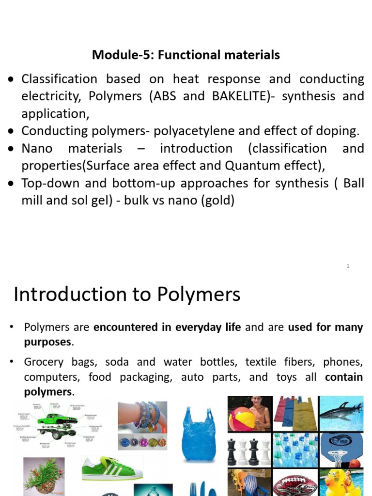 Module 5 - Functional Materials | PDF | Polymers | Thermoplastic