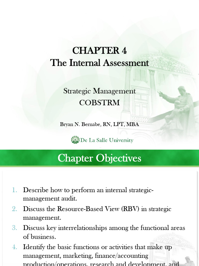 Chapter 4 The Internal Assessment | PDF | Marketing | Strategic Management