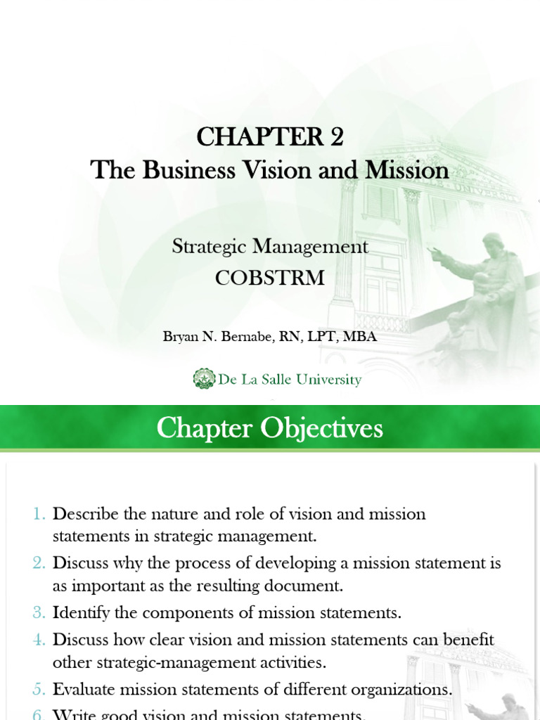 Chapter 2 The Business Vision and Mission | PDF | Strategic Management ...