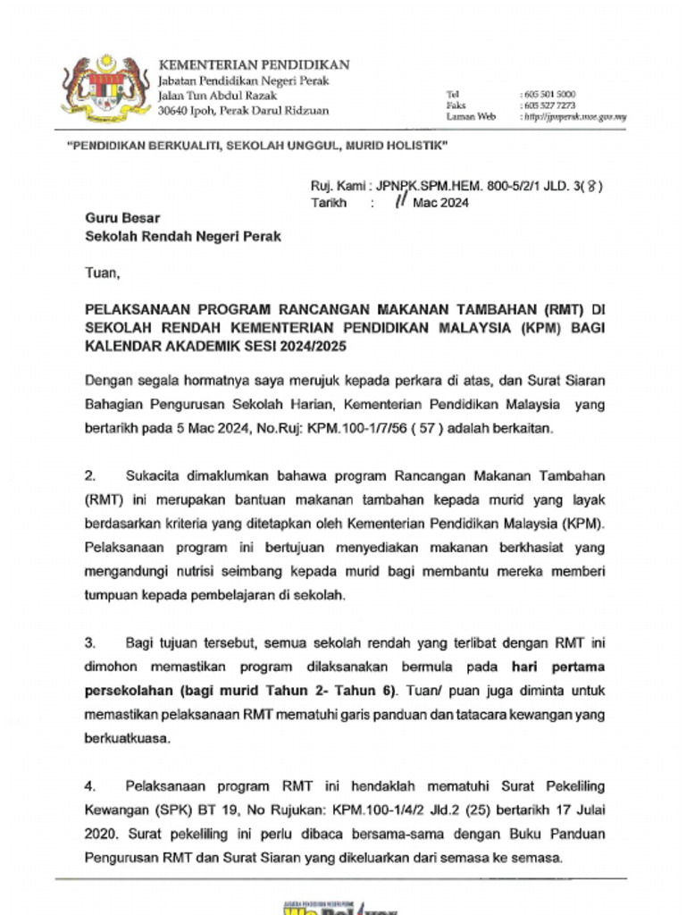 Surat RMT 2024 | PDF