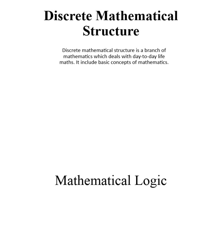 Discrete Mathematical Structure | PDF