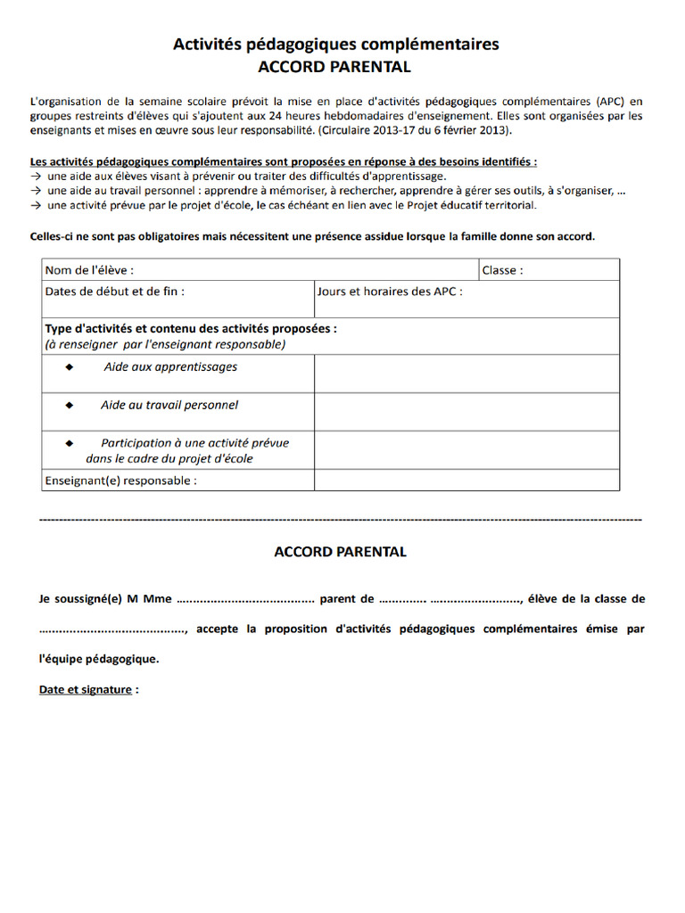 Modèle Mot Apc | PDF