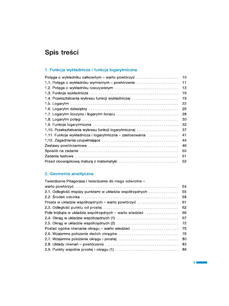 Spis Tresci Podrecznika Matematyka ZP Do Klasy 3 | PDF