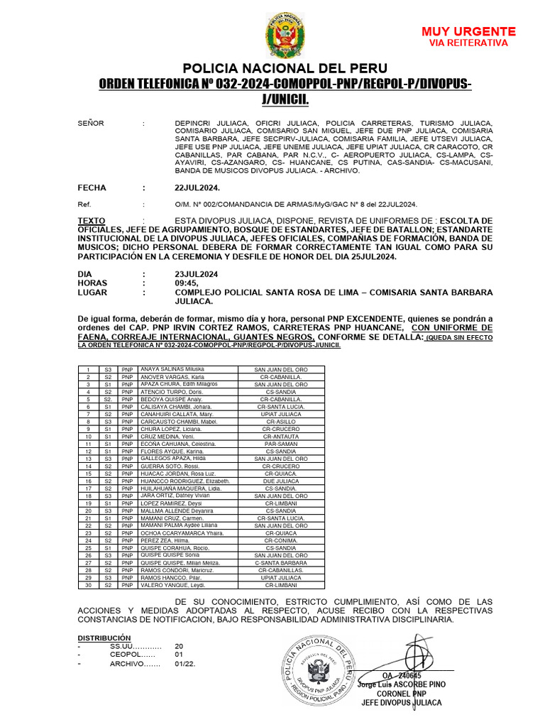 Orden Telefonica, #032 - 2024 - Formacion Revista de Uniformes Dia ...