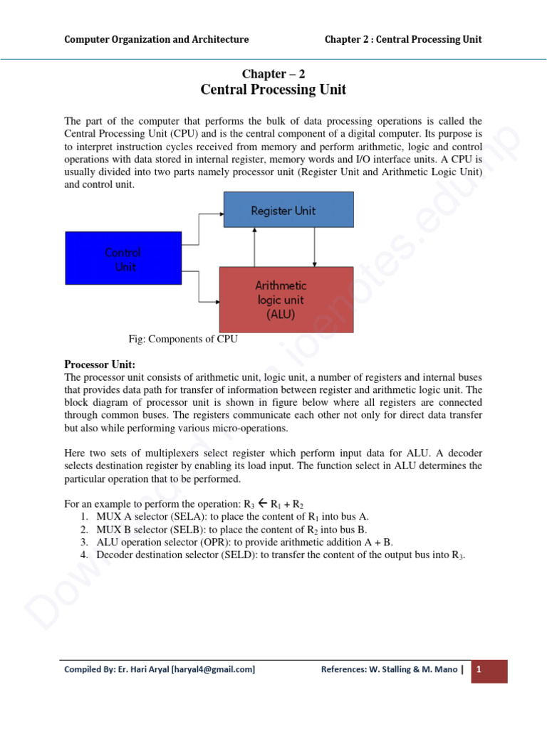 Central Processing Unit | PDF | Central Processing Unit | Input/Output